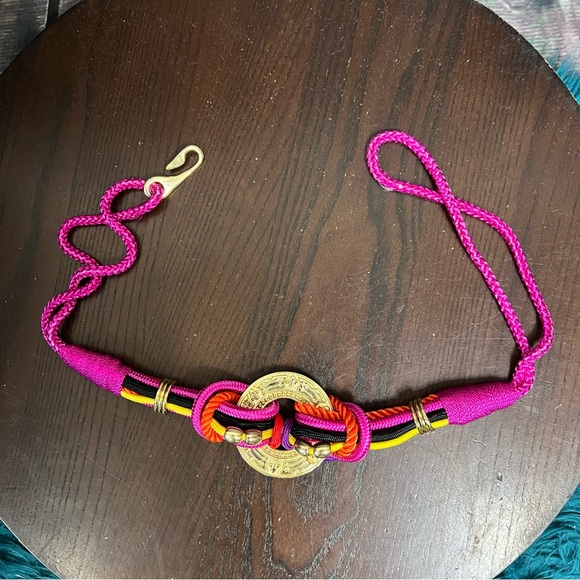 Vintage | Accessories | Vintage 8s Women Rope Belt Barbie Pink Gold ...